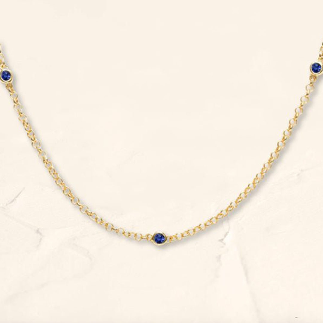 Collier Ras de cou Saphir Asonya | Mayuri Paris
